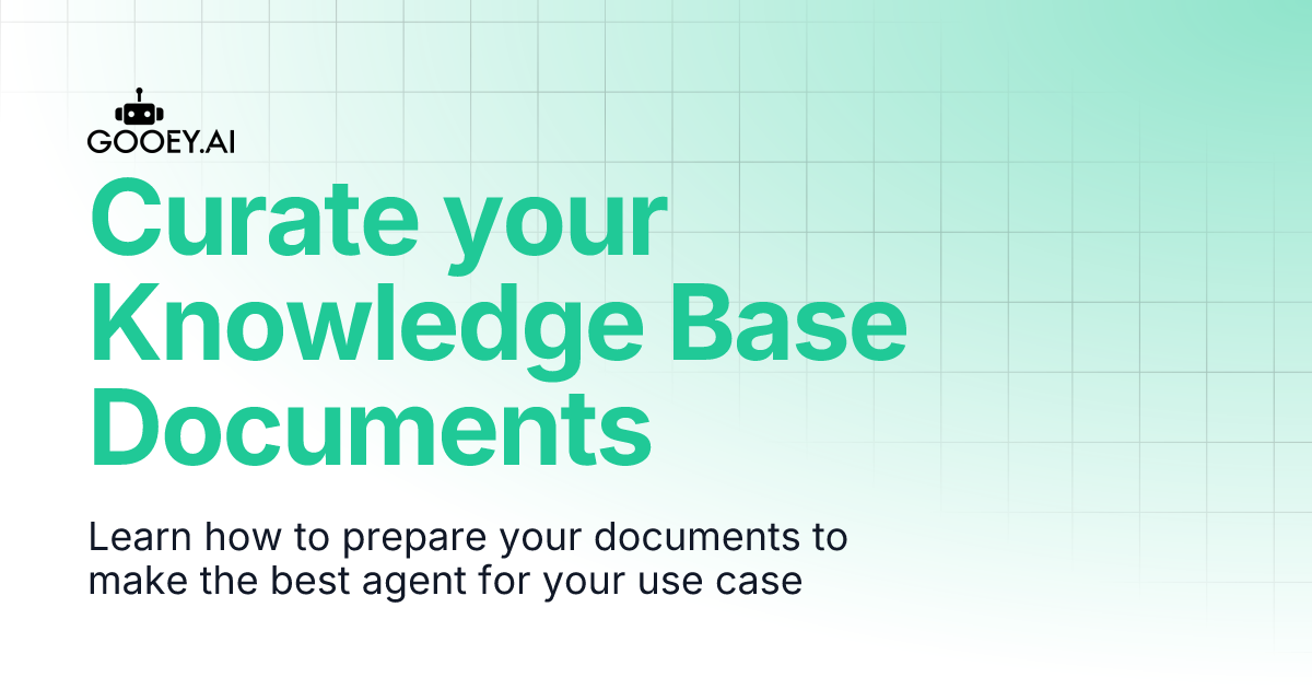 Curate your Knowledge Base Documents | Gooey.AI Documentation